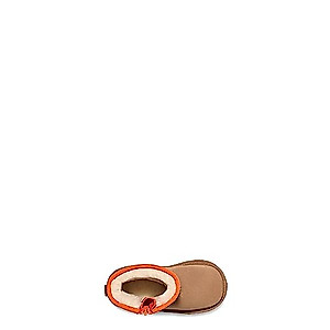 UGG Unisex-Child Classic Mini Zipper Tape Logo Boot, Chestnut, 2 Little Kid