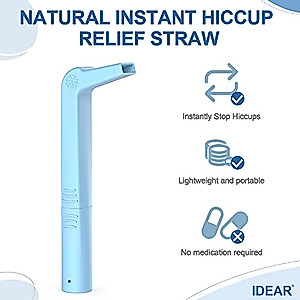 Natural Hiccup Straw, 1 Pack IDEAR Straw to Instantly Stop Hiccups, Especially for Adult, Effective and Easy to Use