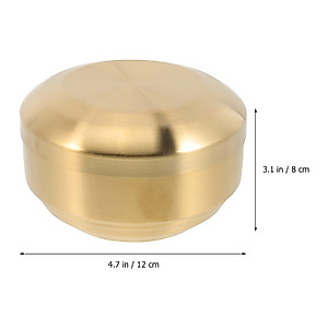 LUOZZY Stainless Steel Bowl Set Korean Rice Bowl Small Metal Mixing Bowls Unbreakable Dinner Bowl for Ice Cream, Cereal, Rice, Snack, Gold