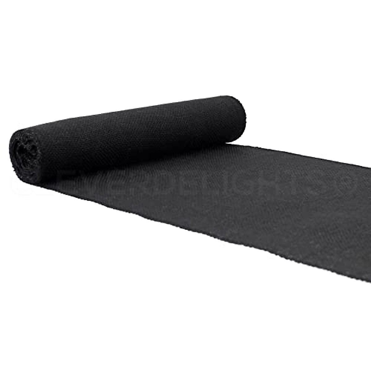 CleverDelights 12" Black Burlap Roll - Finished Edges - 5 Yards - Jute Burlap Fabric