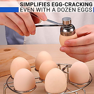 Stainless Steel Egg Cracker Tool - Egg Cracker Cutter Egg Opener Topper Cutter Egg Cracker Topper Egg Cutter Stainless Steel Kitchen Egg Topper Cutter Heavy Duty Cutter Egg Shell Cutter Tool Separator