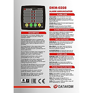 DATAKOM DKM-0208 Alarm Annunciator, 8ch, DC Power Supply