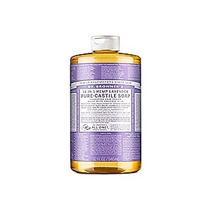 Dr. Bronner’s - Pure-Castile Liquid Soap (Lavender, 32 ounce) - Made with Organic Oils, 18-in-1 Uses: Face, Body, Hair, Laundry, Pets and Dishes, Concentrated, Vegan, Non-GMO