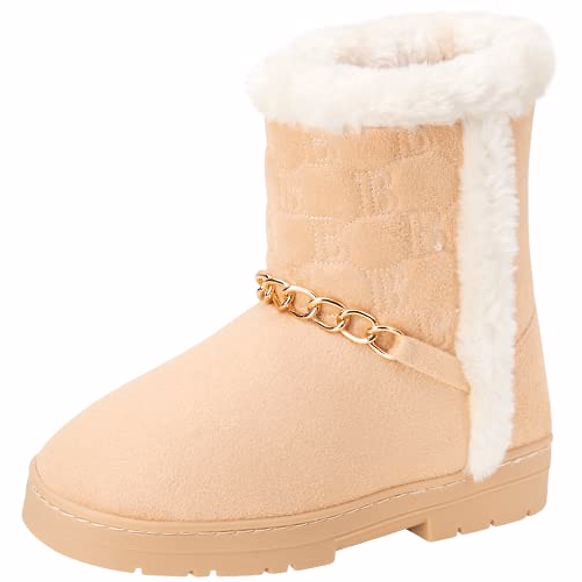 bebe Girls' Winter Boots - Quilted Faux-Fur Shearling Boots (Little Girl/Big Girl), Size 2 Little Kid, Tan