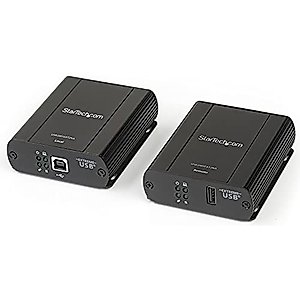 StarTech.com USB 2.0 Extender Over Cat5/Cat5e/Cat6 Ethernet Cable (RJ45) - 330ft/100m Industrial USB Extender Adapter Kit w/ESD Protection & Metal Case - Externally Powered - 480 Mbps (USB2001EXT2NA)