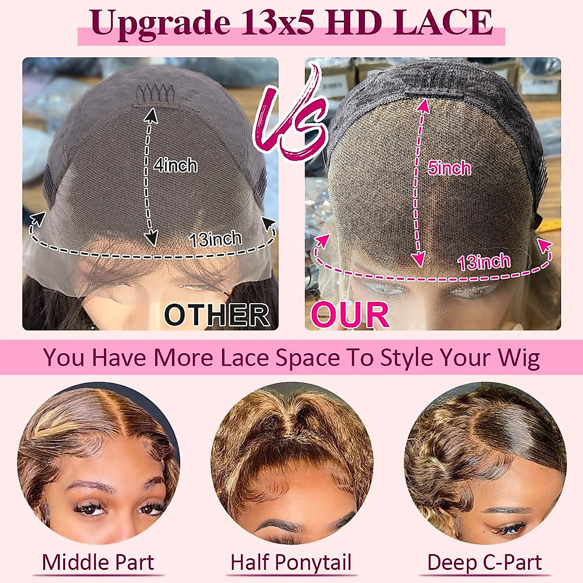 CYNOSURE 13x5 Curly Honey Blond Ombre Color Highlight Lace Front Human Hair Wigs for Women Invisible Pre Plucked (24 Inch, Highlight)