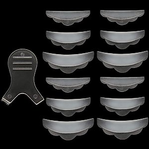 Silicone Eyelash Perming Tool Set, include 6 Pairs Eyelash Perming Curler Silicone Pad and Lash Y Brush, 13 Pieces Totally
