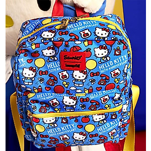 Loungefly Sanrio Hello Kitty 50th Anniversary All Over Print Square Nylon Mini Backpack