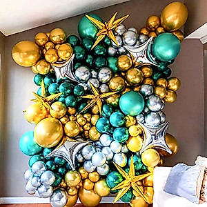 Metallic Gold Balloon 18 Inch 12 Pcs Chrome Gold Latex Party Balloons Chrome Balloon for Engagement Wedding Christmas Graduation Party Decorations