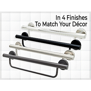 Bathroom Grab Bar Towel Rack for Bathtub Shower Kitchen/304 Stainless Steel/Matte Black/ 24" x 5"