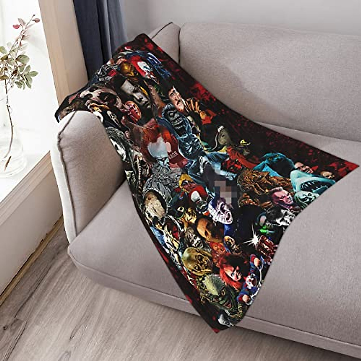 Horror Movie Characters Blanket Ultra-Soft Warm Flannel Blankets Throw Air Conditioner Quilt for Couch Bed Sofa Bedroom All Season 60"x50"