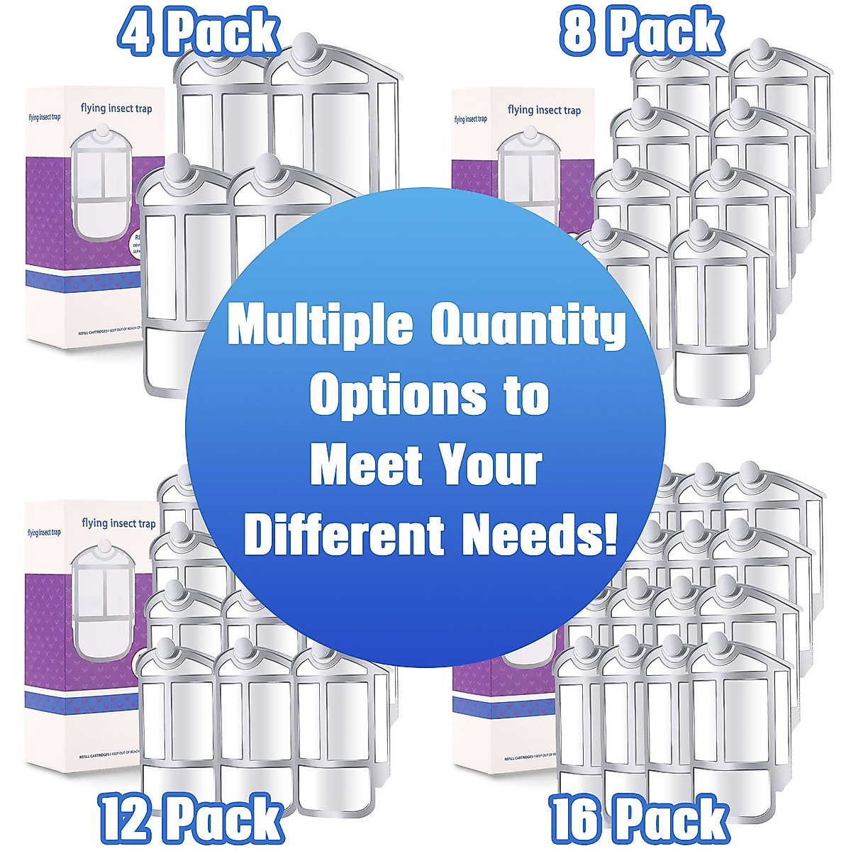 8 Pack Refill Cartridge Compatible with ZEVO Plug-in Light M364 and Max, Replacement 100% Fit (Refill Cartridges, Counts, 8)