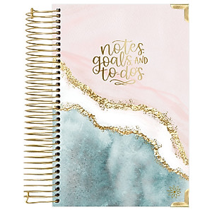 bloom daily planners New UNDATED Hardcover Calendar & Daily Bound To Do List Spiral Notebook - Notes, Goals, to Do's Planning System - 8.25" x 6.5" - Daydream Believer