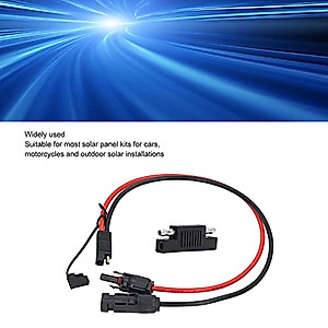 Solar Panel to SAE Adapter Cable 10AWG 0.60m PV Connector Solar Extension Cable with Waterproof Cap for Automobiles, Solar Devices