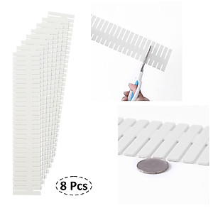 14.5 in White Adjustable Drawer Dividers, TWUTGAYW 8PC DIY Grid Drawer Organizer Dividers, Plastic Organizer Separator for Socks Underwear Makeup Cosmetic Clothes Can Help Tidy Kitchen Bedroom Dresser