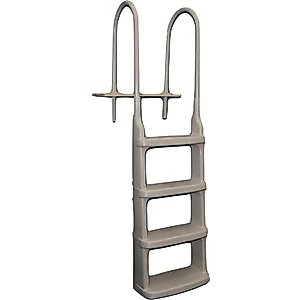 Main Access Easy Incline Taupe Pool Deck Ladder for 48 to 54 Inch Above Ground Pools, Taupe