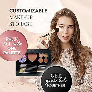 Z Palette Extra Large Deep Black Empty Magnetic Makeup Palette with Clear Window