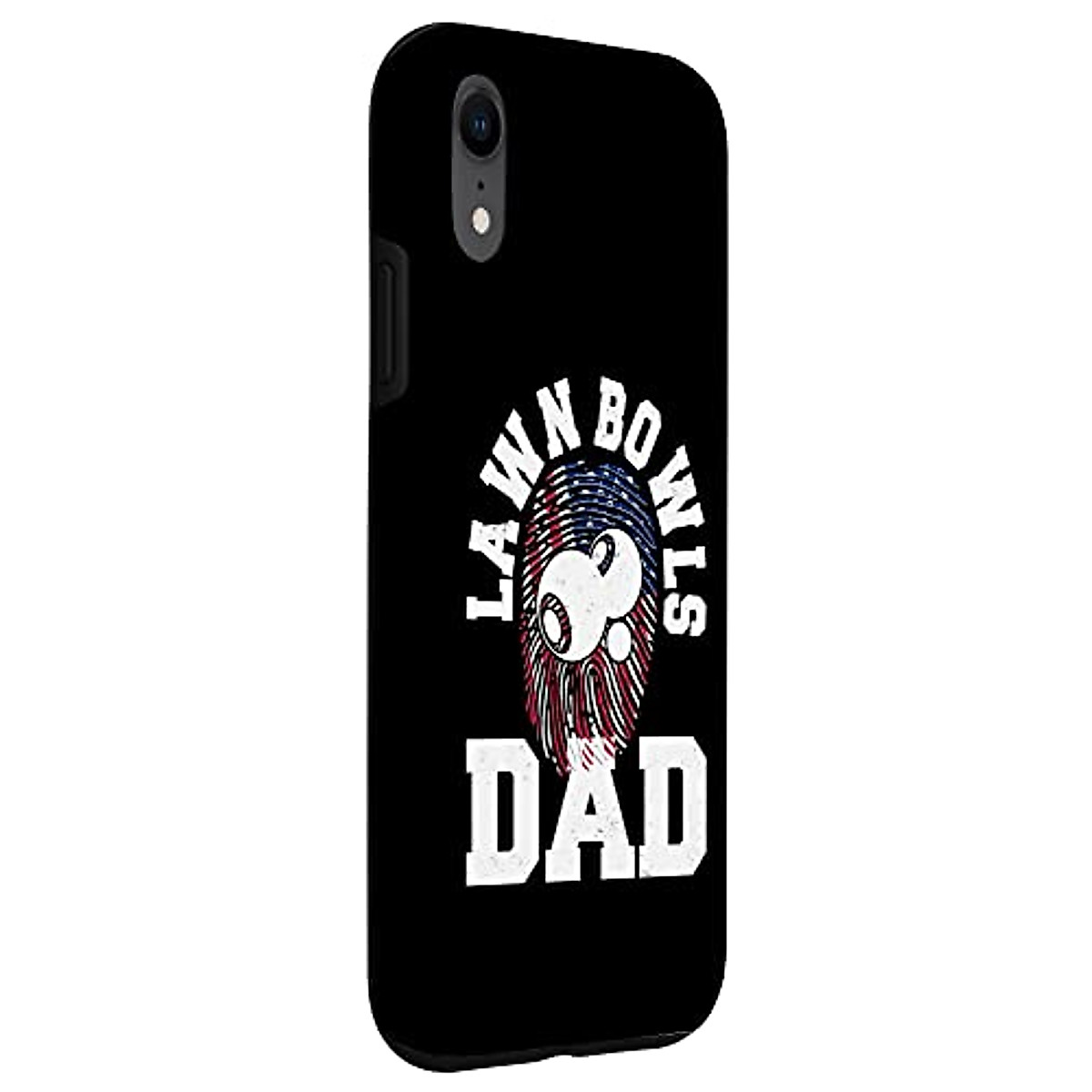 iPhone XR American Flag Fingerprint Patriotic Sports Lawn Bowls Dad Case
