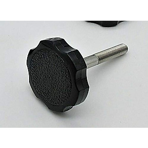1/4"-20 x 1-1/2" Thumb Screw Stainless Steel Standard/Coarse Threads Clamping Rosette Knobs Black - Made in The USA (10)