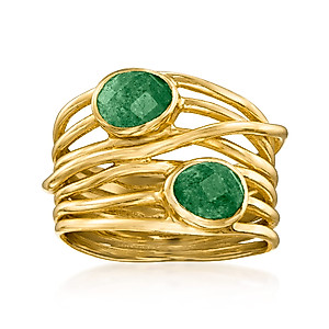 Ross-Simons Gemstone Highway Ring in 18kt Gold Over Sterling