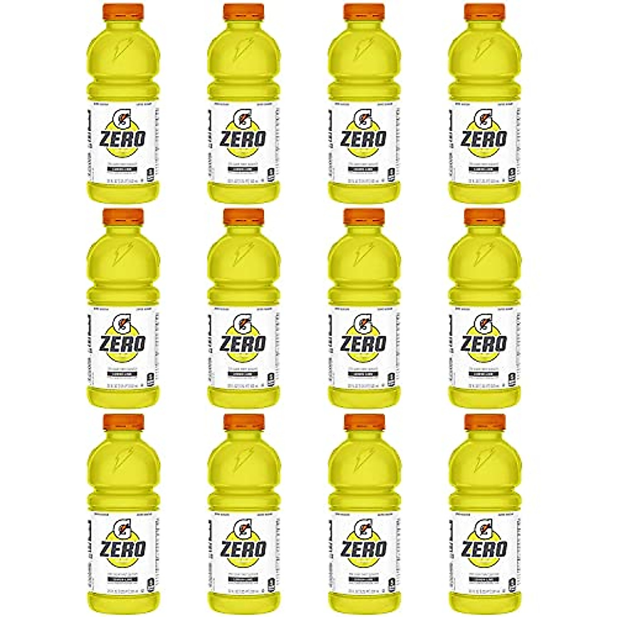 Gatorade Zero Sugar Thirst Quencher, Lemon-Lime, 20 Fl Oz (Pack of 12)
