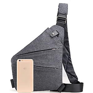 2023 New Personal Flex Bag, Fashion Anti-Thief Slim Sling Bag for Men, Travel Sling Bag Light Thin Chest Shoulder Bag, (Black, Right)