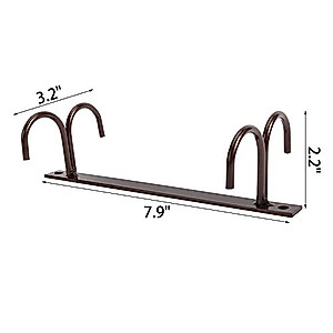 RealPlus 4pcs Under Cabinet Mug Rack, Rustic Mug Organizer Rack Cup Holder Under Shelf 16 Mugs Hooks, Display Hanging Cups Drying Hook for Bar Kitchen Utensils (Bronze)