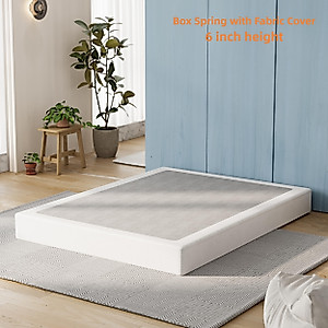 Daqutic Full Size Box Spring, Box Spring Full Size Bed, 6 Inch Height Full Box Spring with Cover, Easy Assembly/Noise Free/Heavy Duty/Mattress Foundation