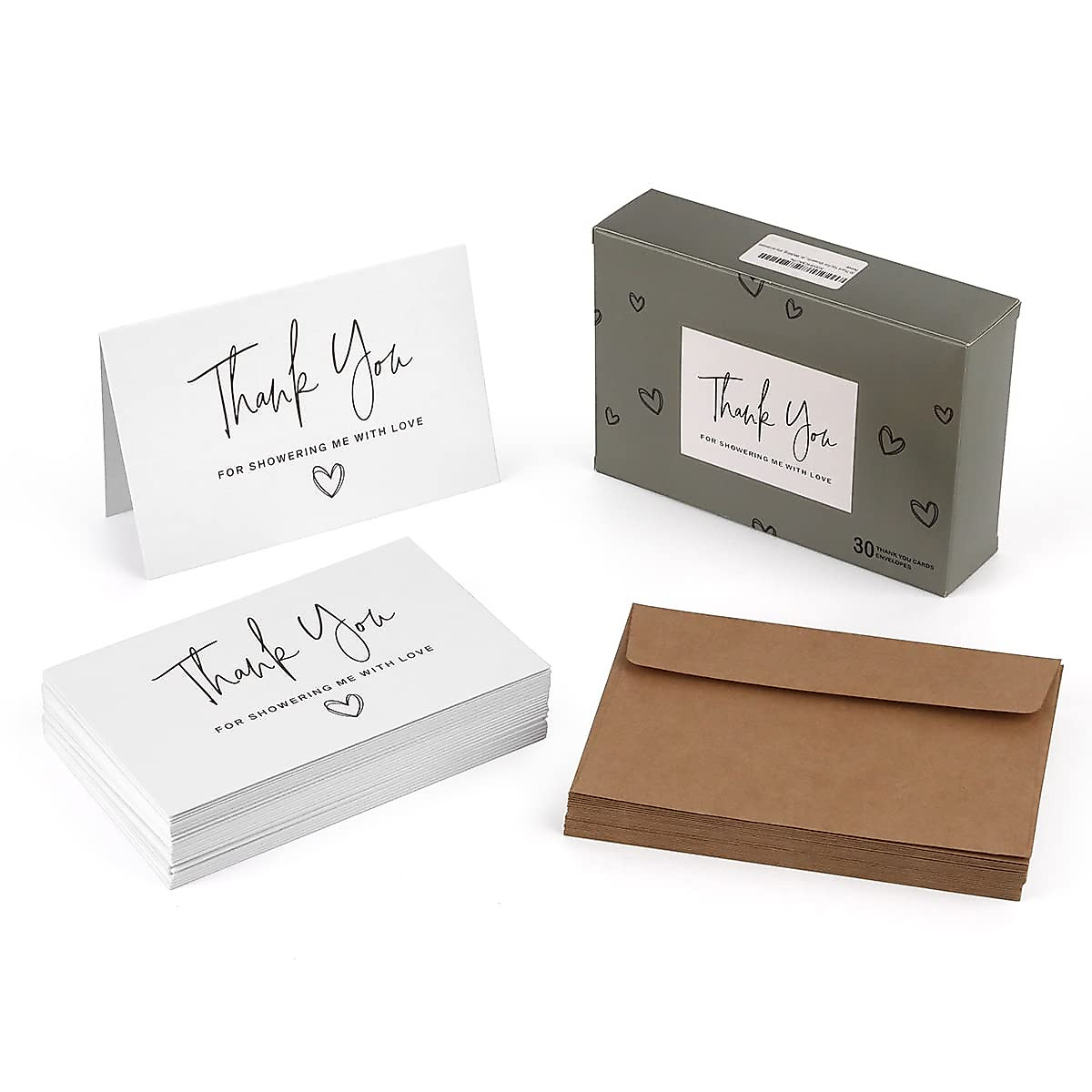 All Ewired Up 30 Thank You For Showering Me With Love Cards, Bridal Shower Thank You Notes, Baby Shower, Wedding, any occassion