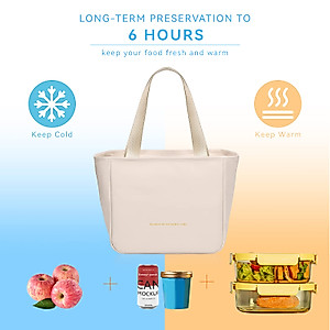 uoloao Lunch Bag Women Insulated - 10L Lunch Tote Bag for Women Work, Polyurethane Small Cute Lunch Bag Cooler for Office, Beach, Camping