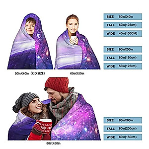 Astronaut Fleece Throw Blanket Sets 50x40, Galaxy Astronaut in Outer Space Cozy Plush Warm Lightweight Travel Blankets for Bedroom Living Rooms Sofa Beds Office