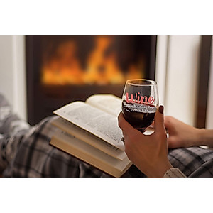 Wine Because Punching People In The Face Is Illegal 15oz Crystal Wine Glass - Fun Unique Novelty Idea for Him, Her, Mom, Wife, Coworker, Boss, Sister, Best Friend, Mom Birthday Mother's Day Christmas