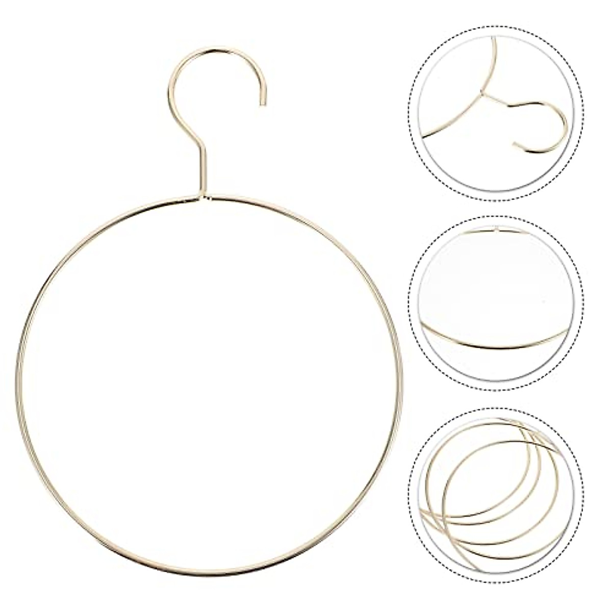 STOBAZA 5pcs Hanger, Swimwear Towel Ring Pegs Hangers Clothes Gold Golden Circular Organiser Scarves Pashminas Thong Belts Bedroom Organizer Iron Non Towels Accessories