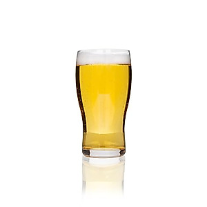 Burns Glass Large Beer Glasses Set of 4, 20 Oz Classic British Craft Beer Glass - 100% Safe Lead-Free Glass, Durable Father Pilsner Beer Drinking Glass Cups Pub Glassware Great Dad Gifts