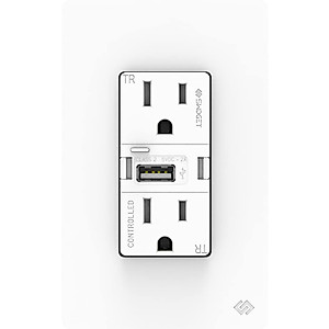 Swidget Customizable Outlet - Add a Wi-Fi or Z-Wave Insert to make it a smart outlet, smart plug, Wi-Fi Plug, Z-Wave Plug. Compatible with Alexa, Google Assistant, IFTTT. 15Amp, Tamper Resistant, ETL