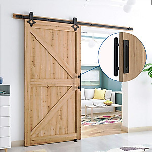 Orgerphy 12 Inch Black Square Shape Barn Door Pull Handle Set| Heavy Duty Solid Steel Gate Handle | for Barn Door Gates Garages Sheds