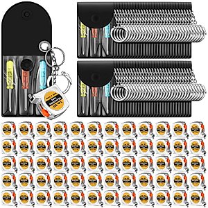 Jutom Mini Screwdriver Keychain Tape Measure Keychains Set Retractable Keychain Tape Measure Mini Screwdrivers in Portable Pouch Keychain for Tool Birthday Party Gifts Favor (24 Pcs)