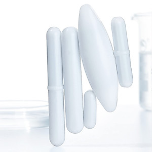 10pcs PTFE Magnetic Stirrer Mixer Stir Bar Spinbar Stirring for Lab Use White Color