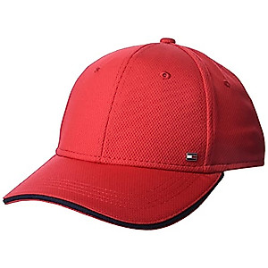Tommy Hilfiger Men’s Cotton Billy Adjustable Flap Baseball Cap Apple Red