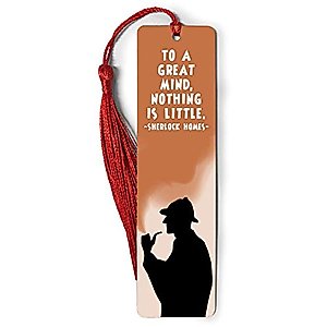 Bookmarks Metal Ruler Sherlock Bookography Holmes Measure Tassels Bookworm for Book Markers Lovers Reading Notebook Bookmark Bibliophile Gift
