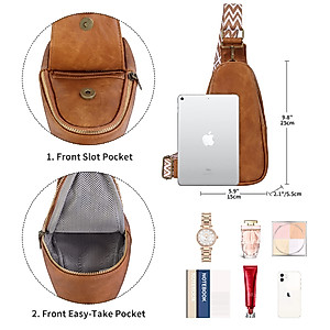 DIVCIDLC Sling Crossbody Bag for Women Chest Purse Fanny Pack Shoulder Backpack With Guitar Strap, Cow-Print