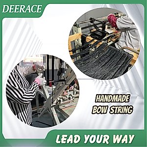 DEERACE Traditional Recurve Bow String and Bowstring Finger Savers Set, Dacron Bow String with Finger Guards (AMO 58” (Actual Length 54”), 16 Strands (Recommended for up to 65 lbs))