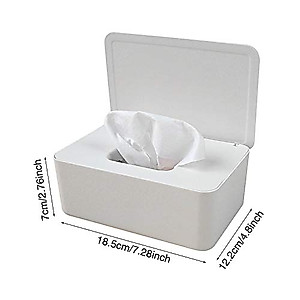 Lingtoolator Dispenser, Wet Wipes Storage Box Dustproof Tissue Box Case with Lid for Keeps Diaper Wipes Fresh, Easy Open Close Wipe Container(White)