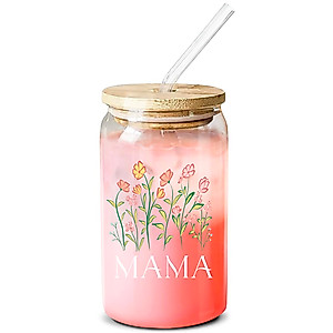 NewEleven Mothers Day Gifts For Mom - Unique Birthday Gifts For Mom, Mother, Wife, New Mom, Bonus Mom, Pregnant Mom - 16 Oz Coffee Glass