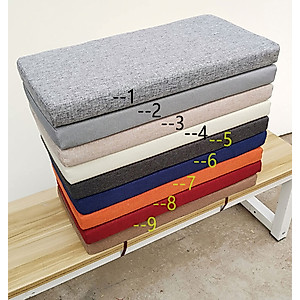 Bench Cushions,High Density Foam Cushion Seat Pad Outdoor Patio Furniture Bench Cushion with Zipper Long 2in Thick Washable Swing Chair Seat Pad Non-Slip,40x16in,Blue-6