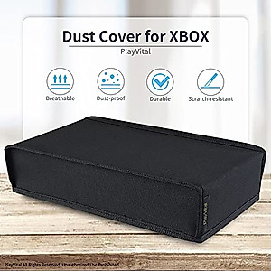 PlayVital Black Nylon Dust Cover for Xbox Series S Console, Soft Neat Lining Dust Guard, Anti Scratch Waterproof Cover Sleeve for Xbox Series S Console