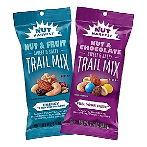 Nut Harvest, Trail Mix Variety Pack, 2.25 Ounce (Pack of 16)