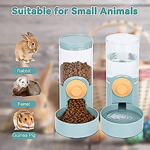 YUEPET Rabbit Food Water Dispenser, 35 OZ Large Capacity Bunny Feeder Hanging Suitable for Rabbits Ferrets Guinea Pigs Small Animals
