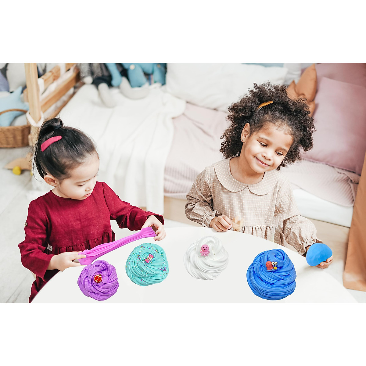 LKAXYTP 24 Pack Butter Slime Kit, Party Favor Supplies, Super Soft, Non-Sticky, Goody Bag Toy, Prize for Girl and Boys, Christmas Stocking Stuffers