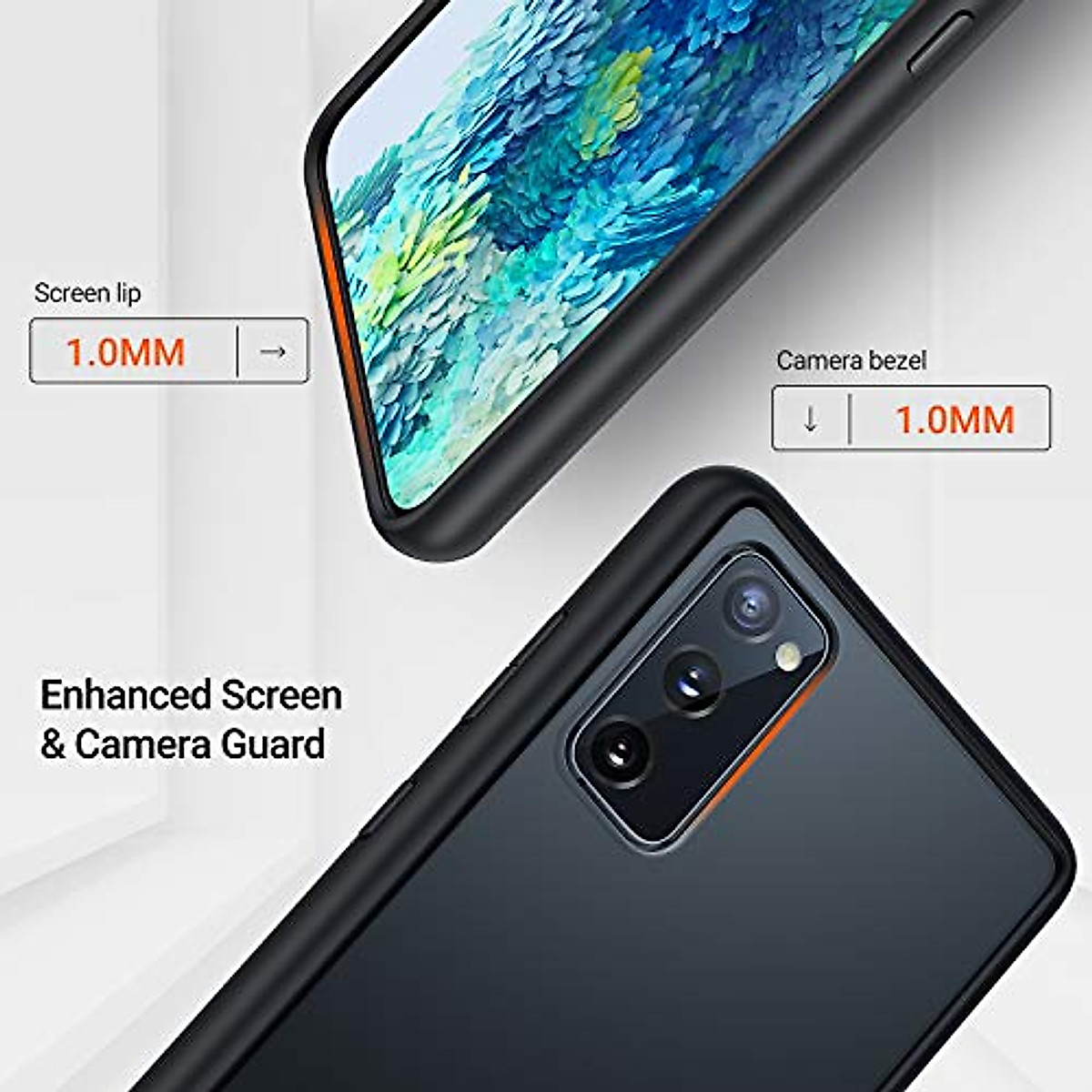 TORRAS Shockproof Galaxy S20 Case 6.2 Inch, [4X Military Drop Protection] Translucent Matte Hard Back with Soft Edge Slim Case Compatible for Samsung Galaxy S20 Case ，Matte Black